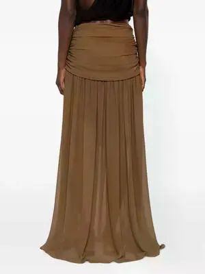 DE LA VALI Agapito Ruched Maxi Skirt