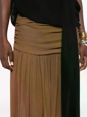 DE LA VALI Agapito Ruched Maxi Skirt