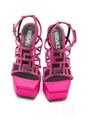 Versace Greca Maze Crystal-embellished Platform Sandals