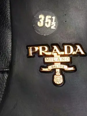 Prada Leather Round Toe Block Heel Knee-high Boots