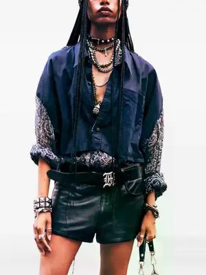 R13 Overlay Drop Abstract-bandana Shirt