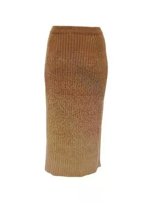 Loro Piana Knit Ombre Midi Skirt - Brown