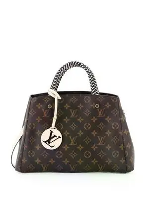 LOUIS VUITTON Braided Handle Montaigne Handbag - Brown