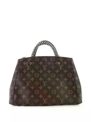 LOUIS VUITTON Monogram Canvas Braided Handle Montaigne Mm Tote Bag