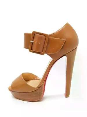 CHRISTIAN LOUBOUTIN Haute Retenue Platform Sandals - Brown