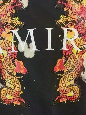Amiri Dragon-print Distressed T-shirt
