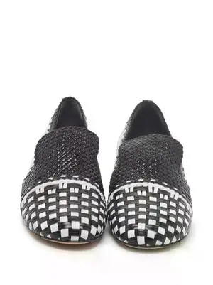 STUART WEITZMAN Woven Leather Loafers