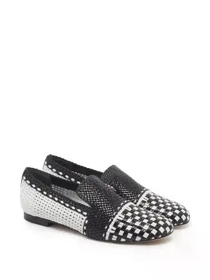 STUART WEITZMAN Woven Leather Loafers