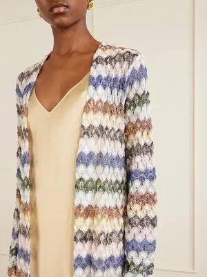 Missoni Striped Crochet-knit Cardigan