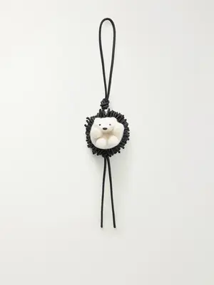 Loewe Hedgehog Bead-embellished Wool-felt And Leather Bag Charm - Multi