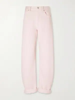 FRAME The Bubble High-rise Wide-leg Jeans - Pink