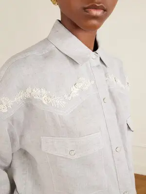 TWP Carter Shirt With French Knots