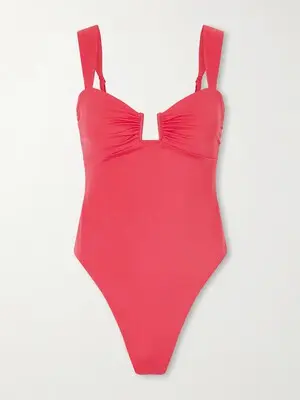 AWAY THAT DAY Cannes Embellished Swimsuit - Red