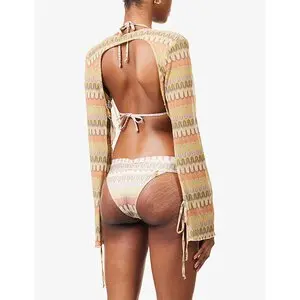 GRACEJACOB Gia Desert Long-sleeve Mesh Top