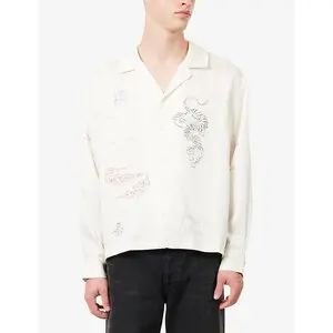 DUKE + DEXTER Sketch-print Relaxed-fit Woven Shirt