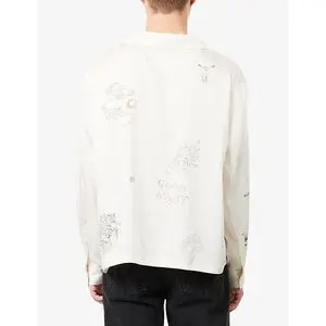 DUKE + DEXTER Sketch-print Relaxed-fit Woven Shirt