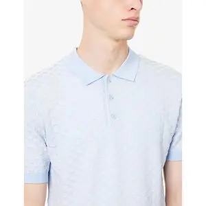ARNE Checkerboard Contrast Knitted Polo Top