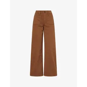 FRAME Slim Palazzo Harbor Pocket Cotton Jeans - Ledger