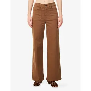 FRAME Slim Palazzo Harbor Pocket Cotton Jeans - Ledger