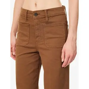 FRAME Slim Palazzo Harbor Pocket Cotton Jeans - Ledger