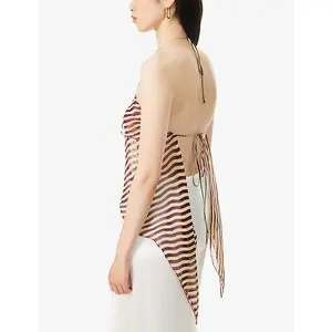 RAT AND BOA Assisi Striped Sheer Halter Neck Top
