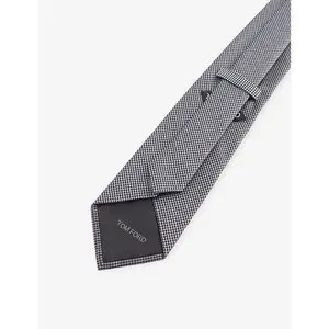 TOM FORD Houndstooth Silk Neck Tie - Graphite