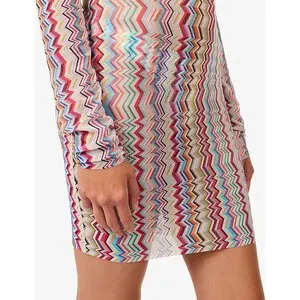 Missoni Long-sleeve Zig-zag Mesh Cover-up