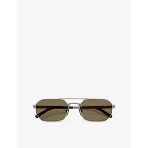 Prada Irregular Frame Metal Sunglasses - Grey