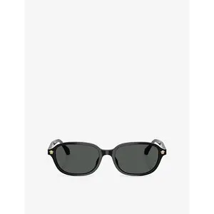 Versace Rectangle-frame Acetate Sunglasses Ve4514d - Black