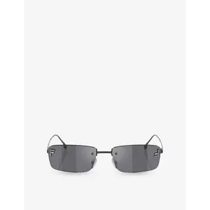 Fendi Rectangle-frame Metal Sunglasses - Silver