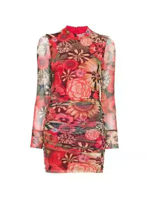 Farm Rio Flowershop Long-sleeve Mini Dress