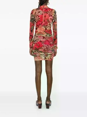 Farm Rio Flowershop Long-sleeve Mini Dress