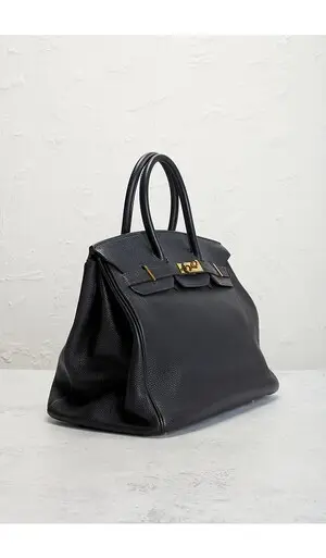 FWRD RENEW Hermes Togo Birkin 35 Retourne Handbag - Black