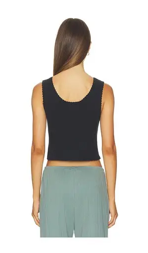 LESET Pointelle Button Down Tank