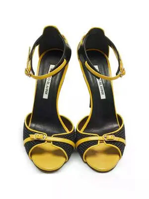 Manolo Blahnik Woven Ankle-strap Sandals