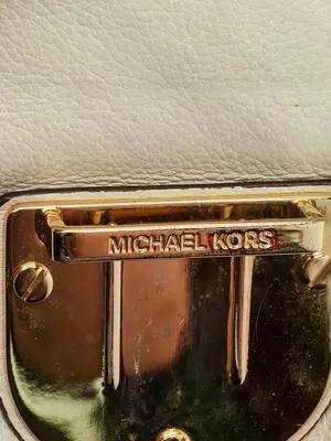 Michael Kors White Leather Flap Crossbody Bag
