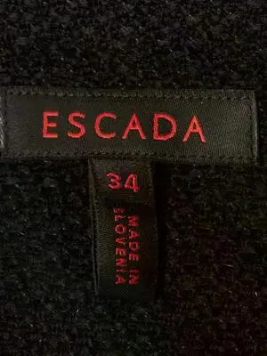 Escada Leather Panel Midi Pencil Skirt
