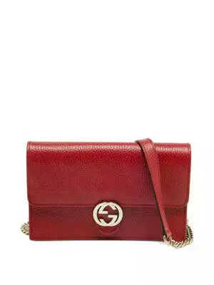 Gucci Interlocking G Wallet Crossbody Bag - Red
