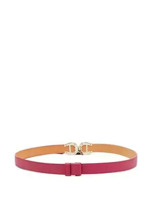 AIGNER Leather Belt With Gold-tone Hardware