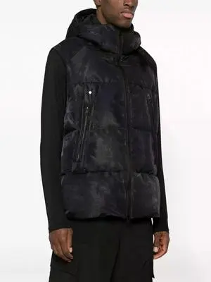 Y3 Graphic-print Padded Gilet - Black