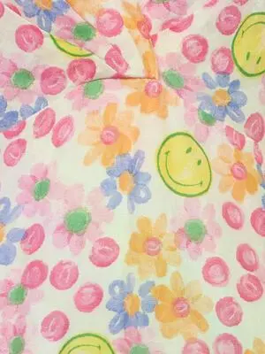 Sandro Mini Floral-print Dress With Smiley Motif