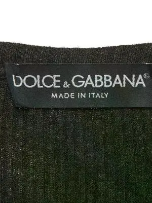 Dolce & Gabbana Lace-panel Rib-knit Cardigan