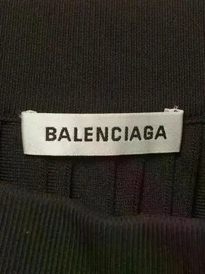 Balenciaga Logo Print Pleated Midi Skirt