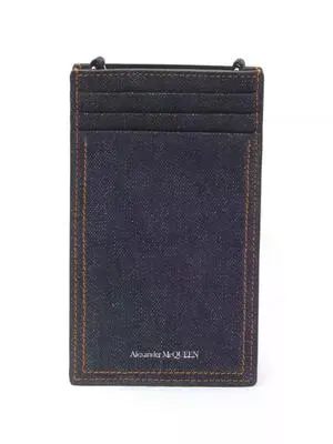 Alexander McQueen Skull Denim Phone-case Pouch - Blue