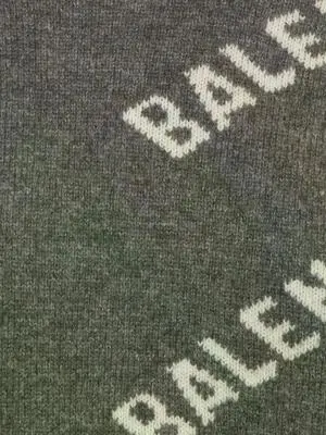 Balenciaga Intarsia-knit Logo Motif Wool Sweater