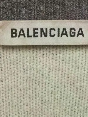 Balenciaga Intarsia-knit Logo Motif Wool Sweater