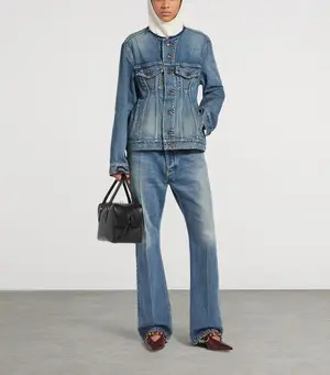Balenciaga Collarless Japanese Denim Jacket
