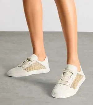 JIMMY CHOO Diamond Light Flex F Leather-mesh Low Top Sneakers