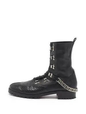 CHRISTIAN LOUBOUTIN Chain-strap Detail Combat Boots