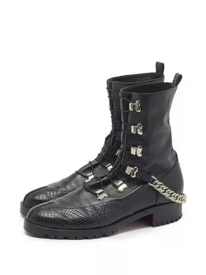 CHRISTIAN LOUBOUTIN Chain-strap Detail Combat Boots